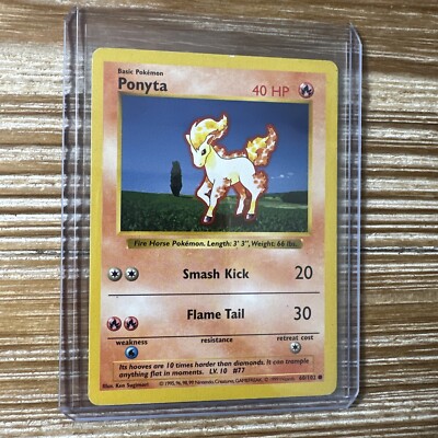 Pokémon Card Ponyta Base Set 60/102 SHADOWLESS MP-HP | eBay