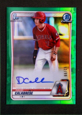 2020 Bowman Draft Chrome #CDA-DC David Calabrese 1st Bowman RC Auto ...