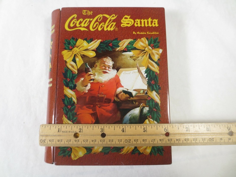retro Haddon Sundbloom Santa Claus Tin picture Coca Cola Tin book ...
