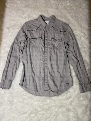 men’s guess button shirt long sleeve M size | eBay