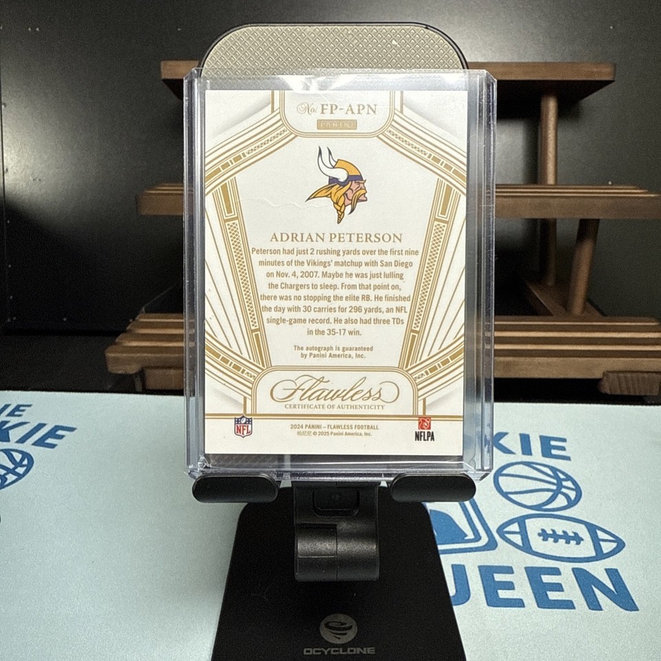 2024 Panini Flawless Adrian Peterson On Card Auto 9/25 Vikings NFL | eBay