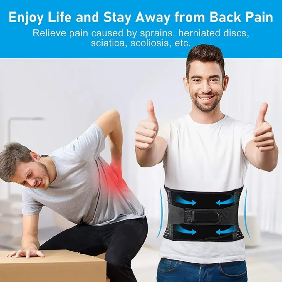 Double Pull Lumbar Lower Back Support Belt Brace Neoprene for Spine ...