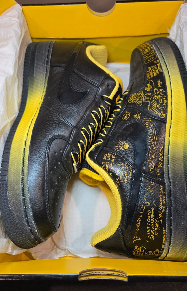 RARE DS Nike AF1 Low Busy P Livestrong Etched Black Vintage 10.5 378367 ...