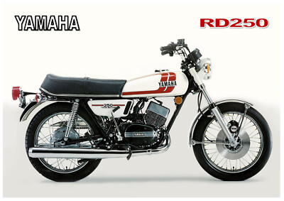 YAMAHA Poster RD250 B 1975 USA Suitable to Frame RD250B | eBay