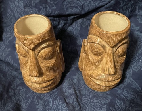 2 Vintage Otagiri Big Eye Moai RAB Shag Tiki Mugs Cups | eBay