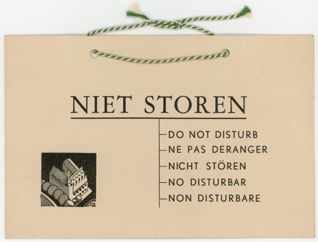 Vintage Dutch Niet Storen Do Not Disturb Hotel Room Door Sign | eBay