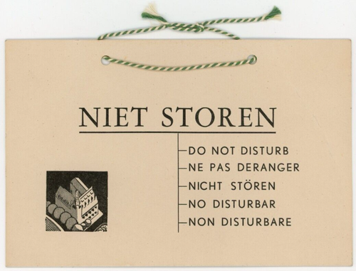 Vintage Dutch Niet Storen Do Not Disturb Hotel Room Door Sign | eBay