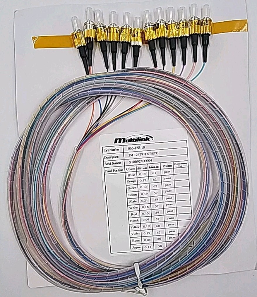 3M 12x Fiber ST UPC Single Mode Fiber Optic Optical Pigtail Cable Cord Multilink | eBay