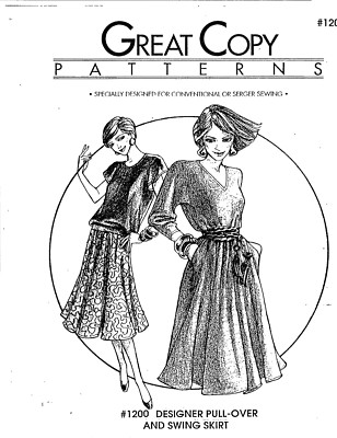 Great Copy Patterns#1200~Designer Pullover and Swing Skirt~Bust 31-45 ...