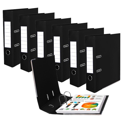 7 x A4 Black Lever Arch Files 75mm Paper Storage Archive Legal Document ...