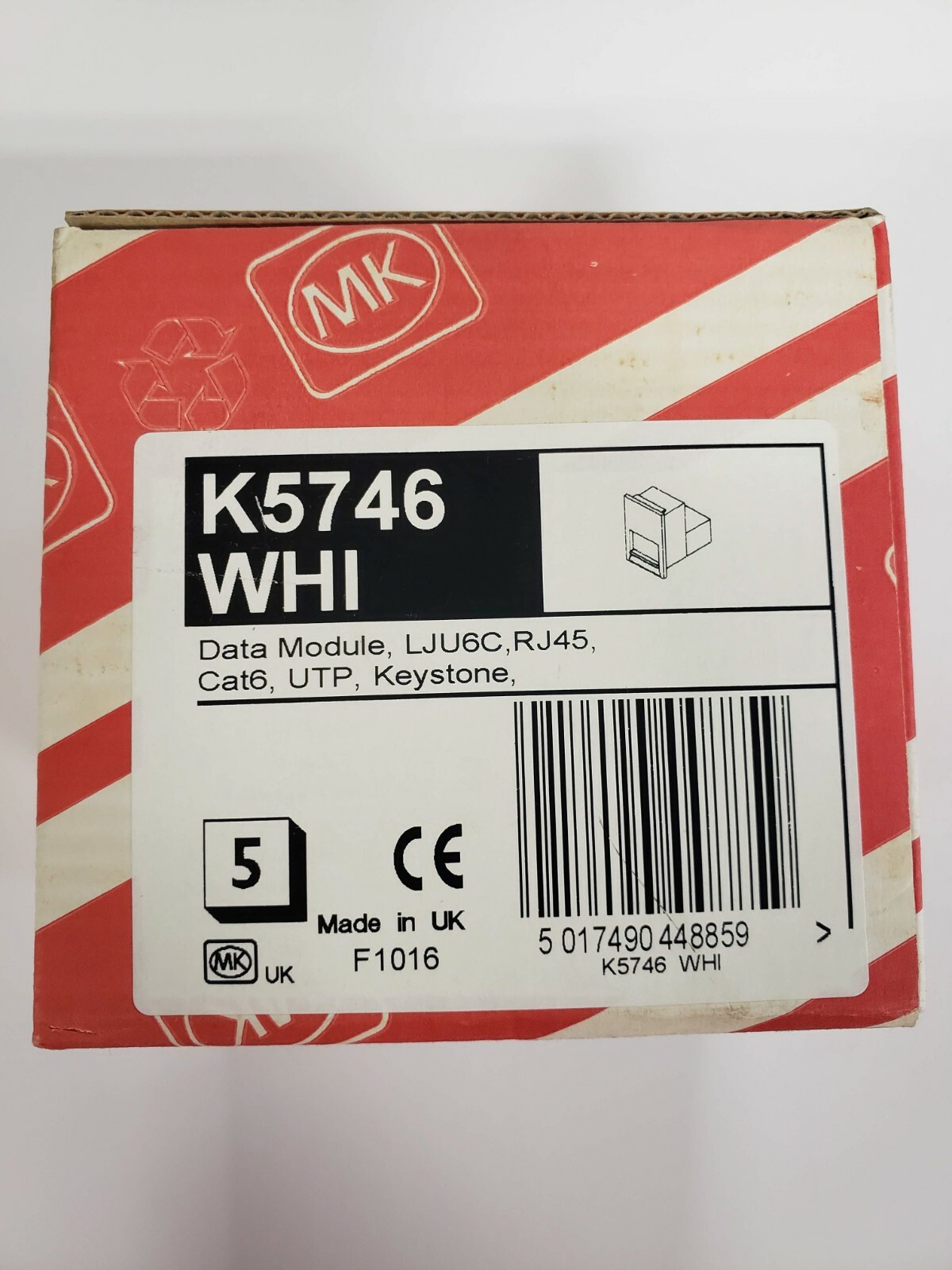K5746 WHI MK Data Module, LJU6C, RJ45, Cat6, UTP, Keystone | eBay