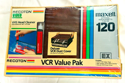 Recoton VCR Value Pak - VHS Tape, Dust Cover, Head Cleaner - NEW | eBay