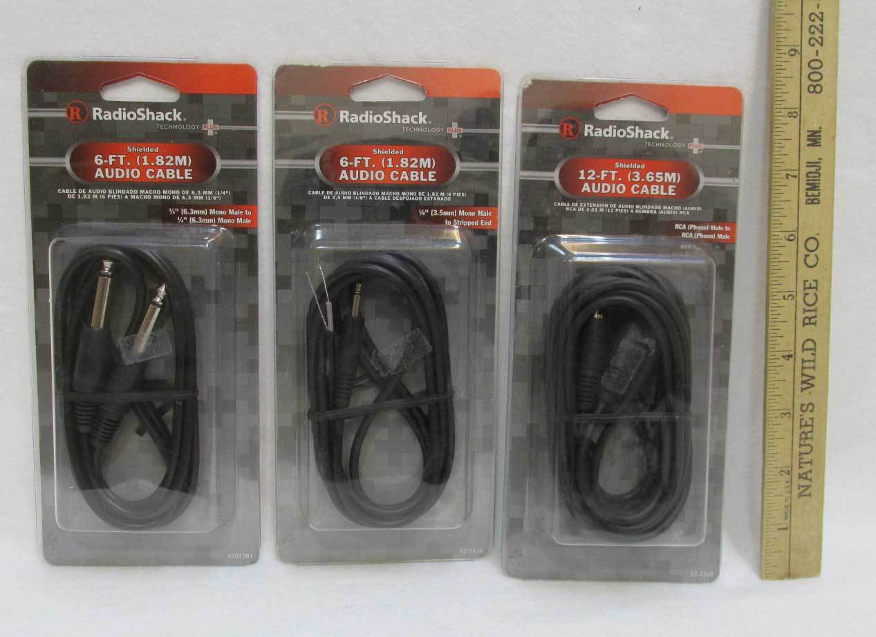 Radio Shack Audio Cable Shielded Coaxial NEW Old Stock Mixed Lot of 12 ...