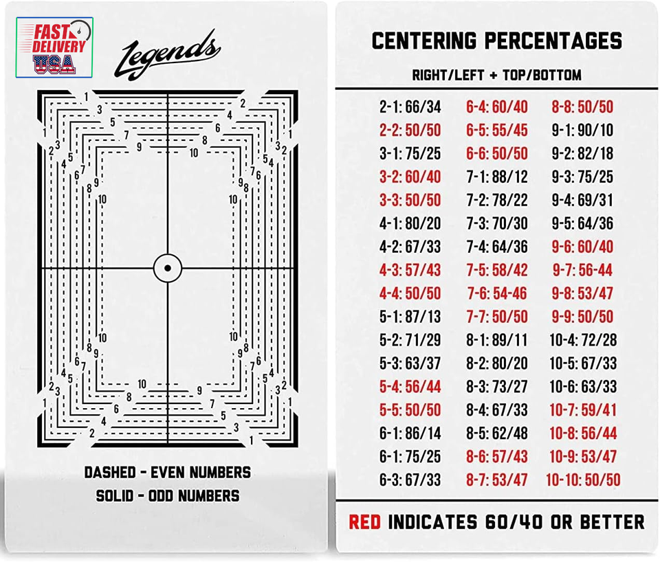Legends Card Grading Centering Tool with Cleaning Cloth Kit Material ...