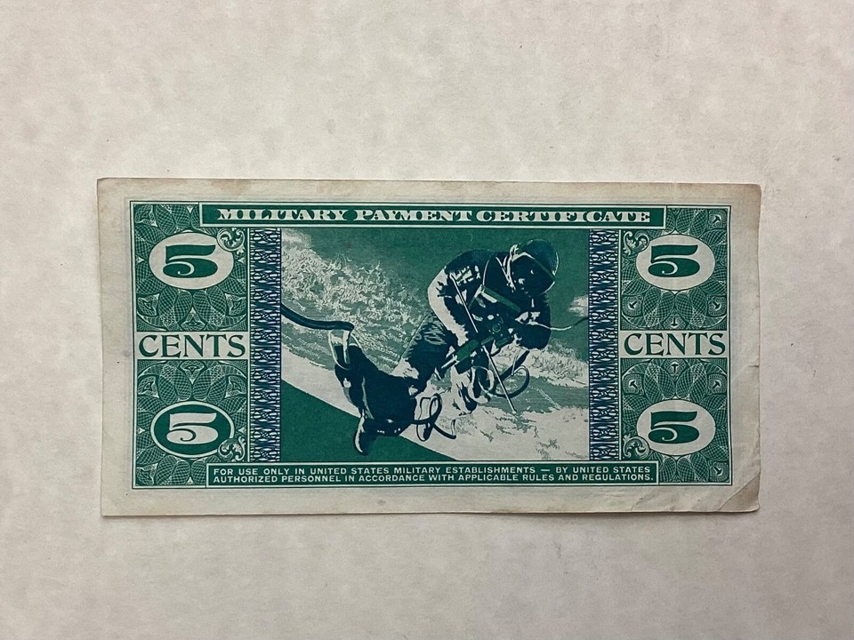 ~ FIVE 5 CENTS SERIES 681 MPC MILITARY PAYMENT CERTIFICATE - FREE US ...