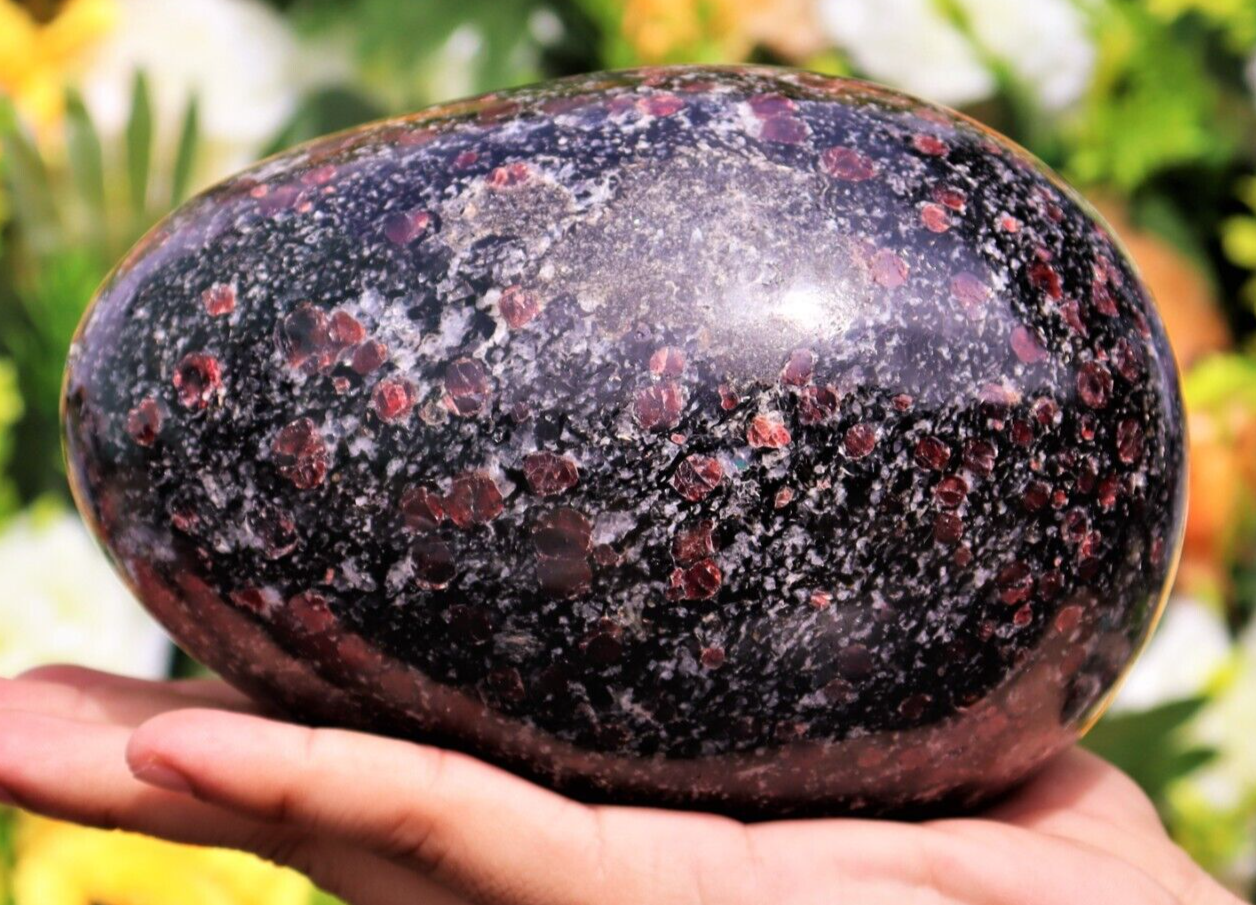 145MM Ruby Spinel Crystal Egg Natural Ruby In Spinel Chakra Alignment ...