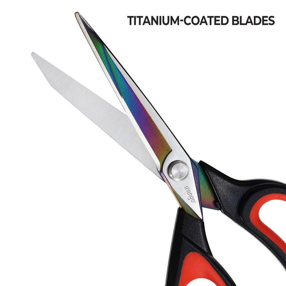 Left Handed Fabric Scissors - 9.5 inch Sharp Titanium Coated Stainless ...