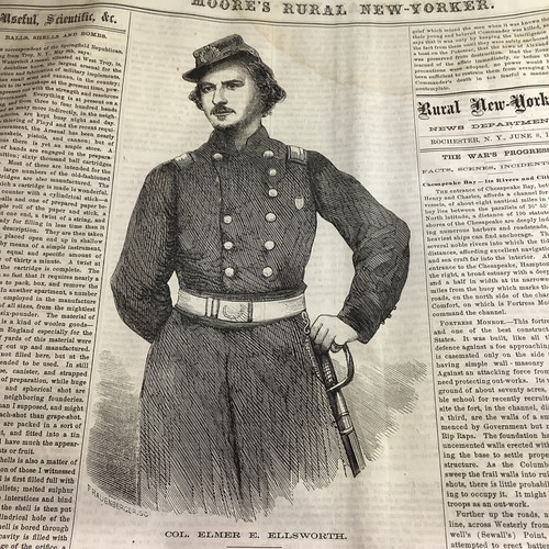 1861 CIVIL WAR NEWSPAPER ~ COLONEL ELMER ELLSWORTH | eBay