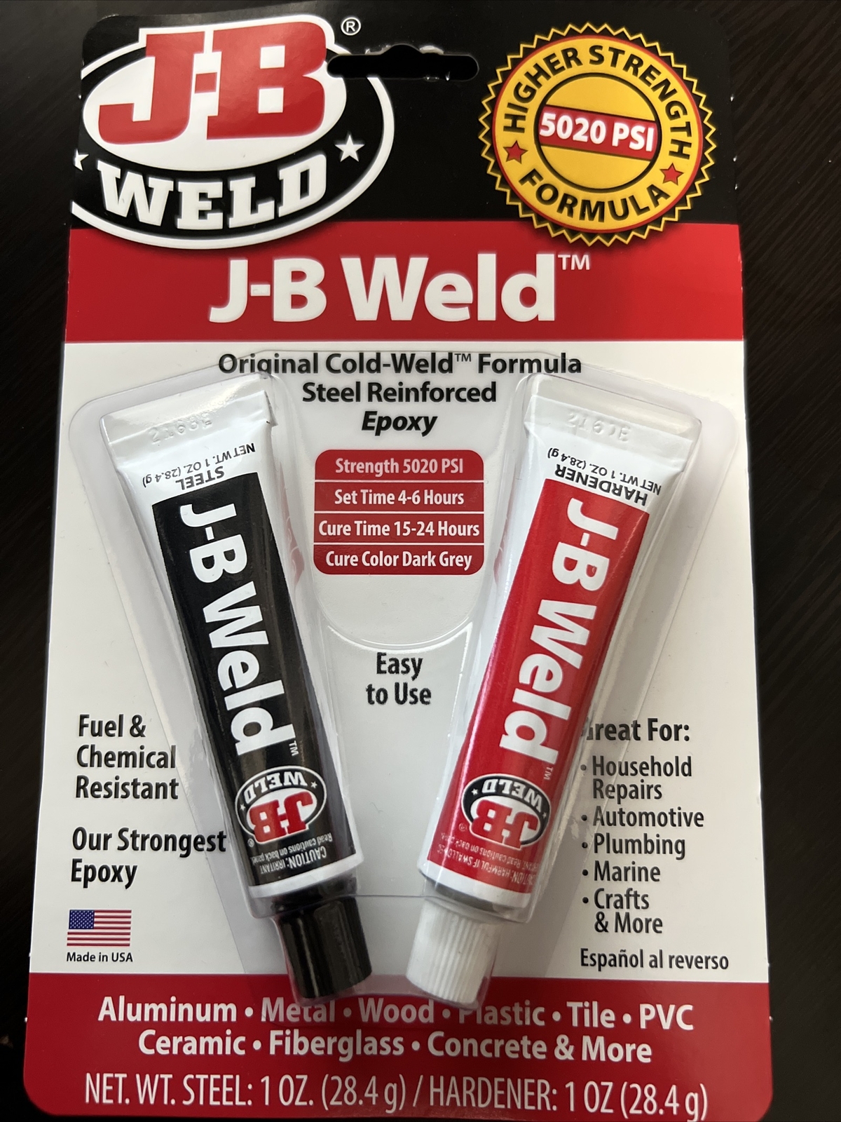 J-B WELD 8265-S Epoxy Adhesive, Cold Weld, 2 oz, Tube 5020 Psi | eBay