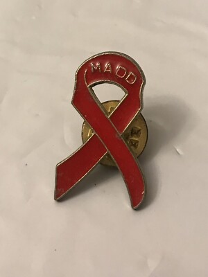 Vintage Enamel MADD Ribbon Lapel Pin. Mothers Against Drunk Drivers. | eBay