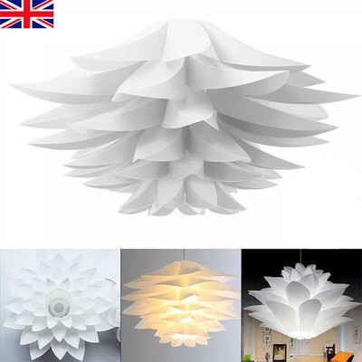 Modern DIY White Lotus Flower Ceiling Light Shade Pendant Lampshade ...