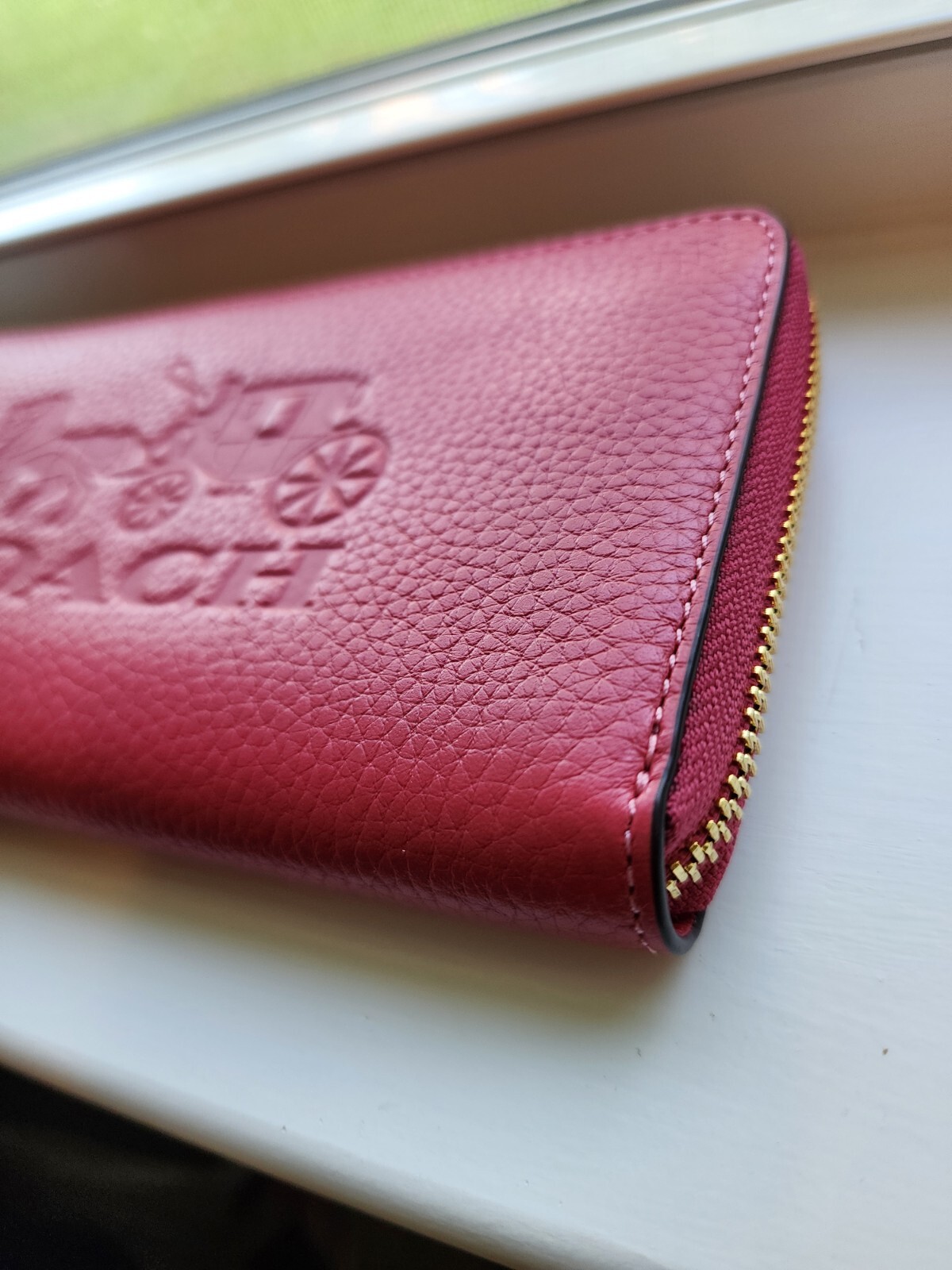 Coach C3548 Long Zip Around Horse & Carriage Wallet Bright Violet | eBay