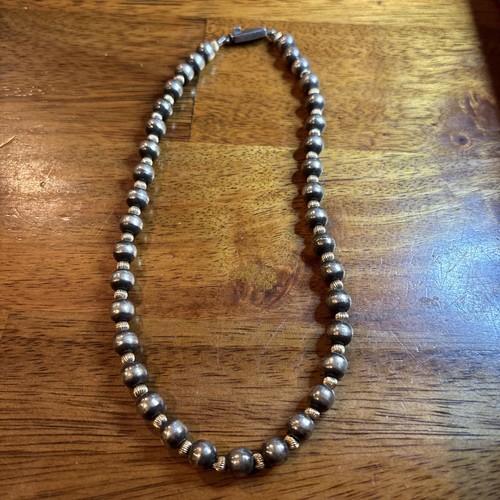 Sterling Silver Beaded Necklace Marked 925 Mexico 8” Choker | eBay