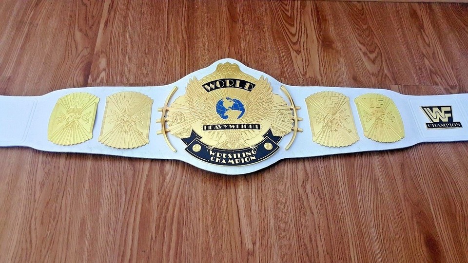 WF Winged Eagle White 4mm Championship Belt Gold Plated Real Leather | eBay