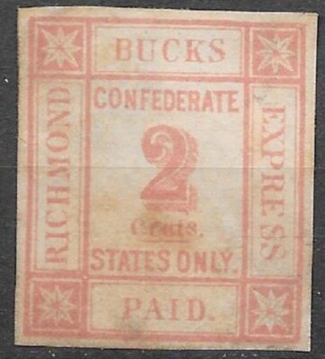 USA Local Stamp 2c Bucks Richmond Express Confederate states see scans ...
