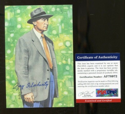 Ray Flaherty Signed Goal Line Art Card GLAC Autographed Washington PSA ...