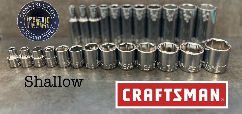 CRAFTSMAN HAND TOOLS 24pc Standard & Deep 3/8 SAE 6pt ratchet wrench ...