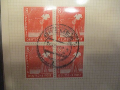 8 Pfennig Deutche Post Stamp Block | eBay