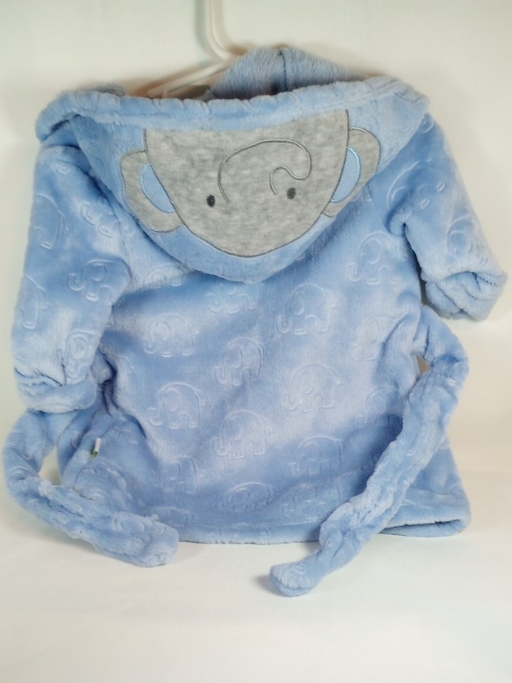 Duck Duck Goose Light Blue Baby Bath Robe Elephant Print 0-9M | eBay