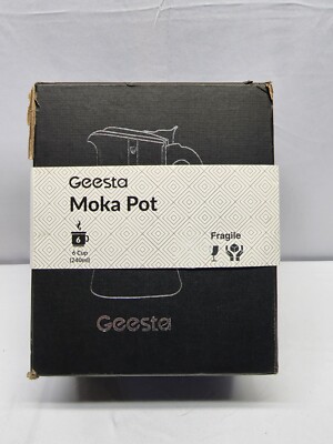 GEESTA Moka Pot Premium Crystal Glass-Top Stovetop Espresso Moka Pot ...