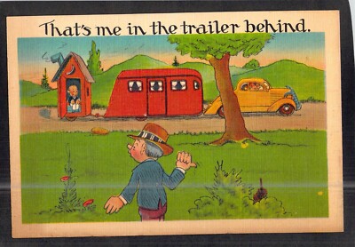 C8918 Humour That’s Me in the Trailer vintage postcard | eBay