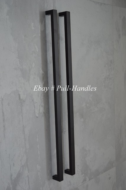24 inch Door Ladder Pull Handle Black Stainless Steel Front Entry ...
