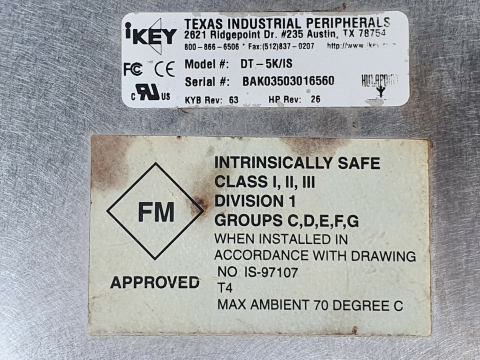 iKEY DT-5K/IS Industrial Keyboard, Intrinsically Safe # Made in USA | eBay