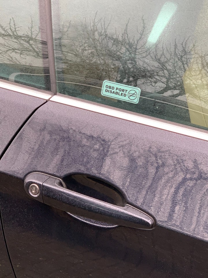 2 x WINDOW WARNING STICKERS INTERNAL GPS TRACKER OBD PORT DISABLED ...