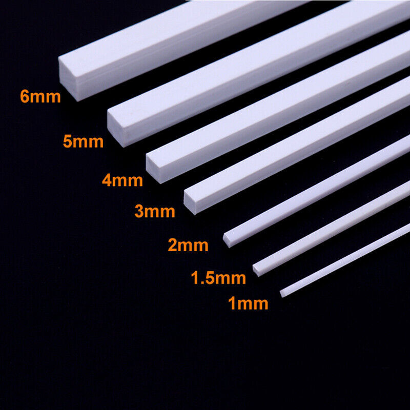 ABS Plastic Square Rod Solid Bar for Model Building DIY 250mm Length ...
