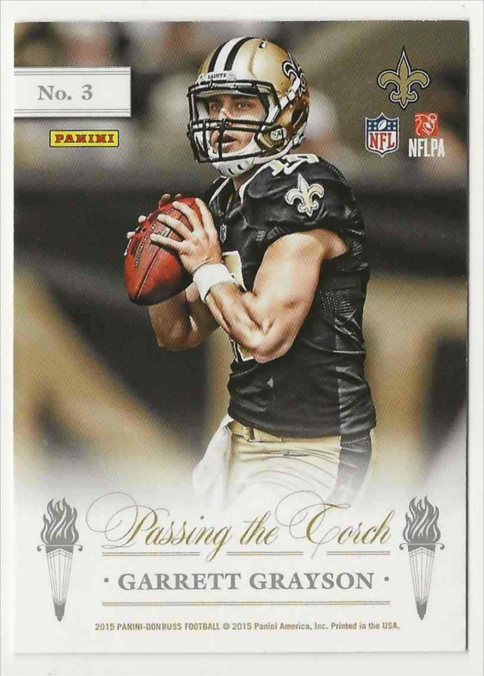 2015 Donruss Elite Insert Passing the Torch #3 Drew Brees/Garrett ...