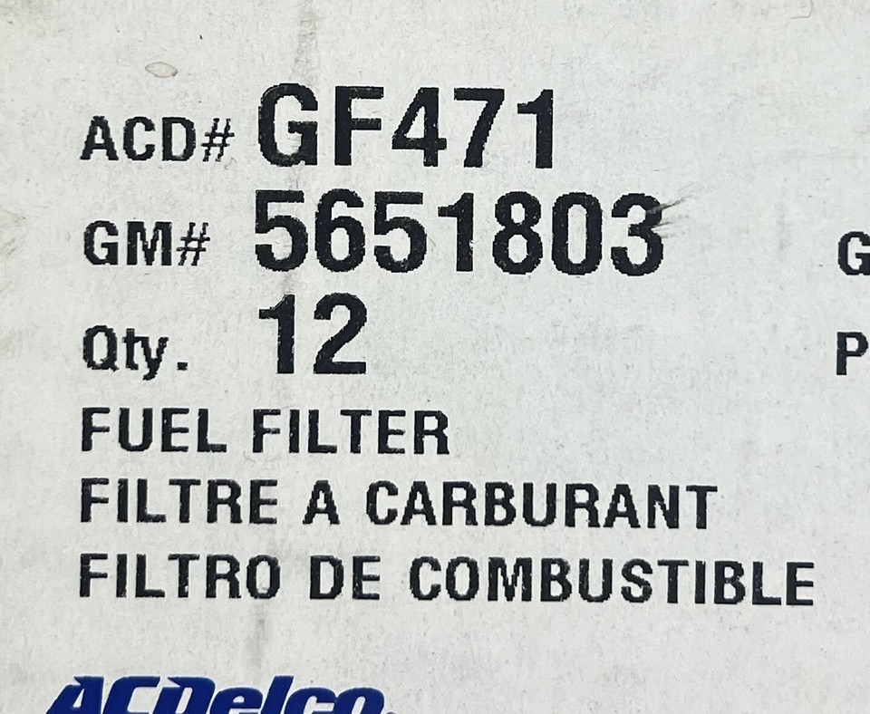 For GM ACDELCO Long Fuel Inlet Filter Cartridge & Check Valve GF471 OEM ...
