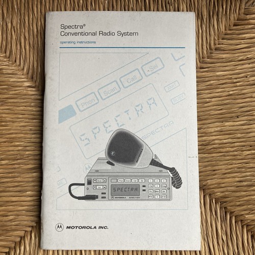 Motorola Spectra Conventional Radio System Operating Manual 1991 | eBay