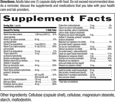 Daily Total One Multivitamin, Iron Free Once a Day Multivitamin ...