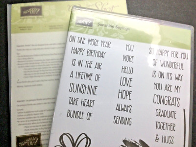 Stampin Up SUNSHINE SAYINGS Stamp Set + Matching SUNSHINE WISHES Thinlits Dies | eBay