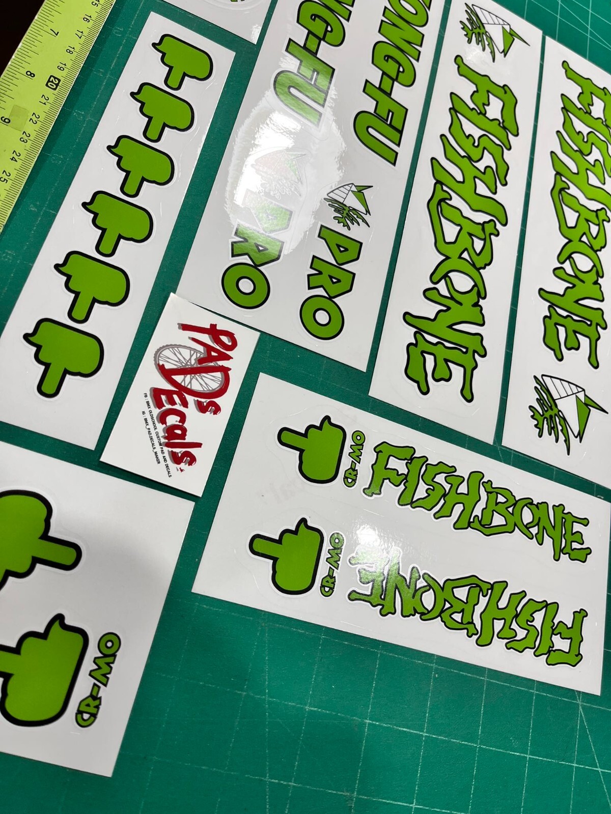 Fishbone kongfu Green Bmx sticker decals | eBay