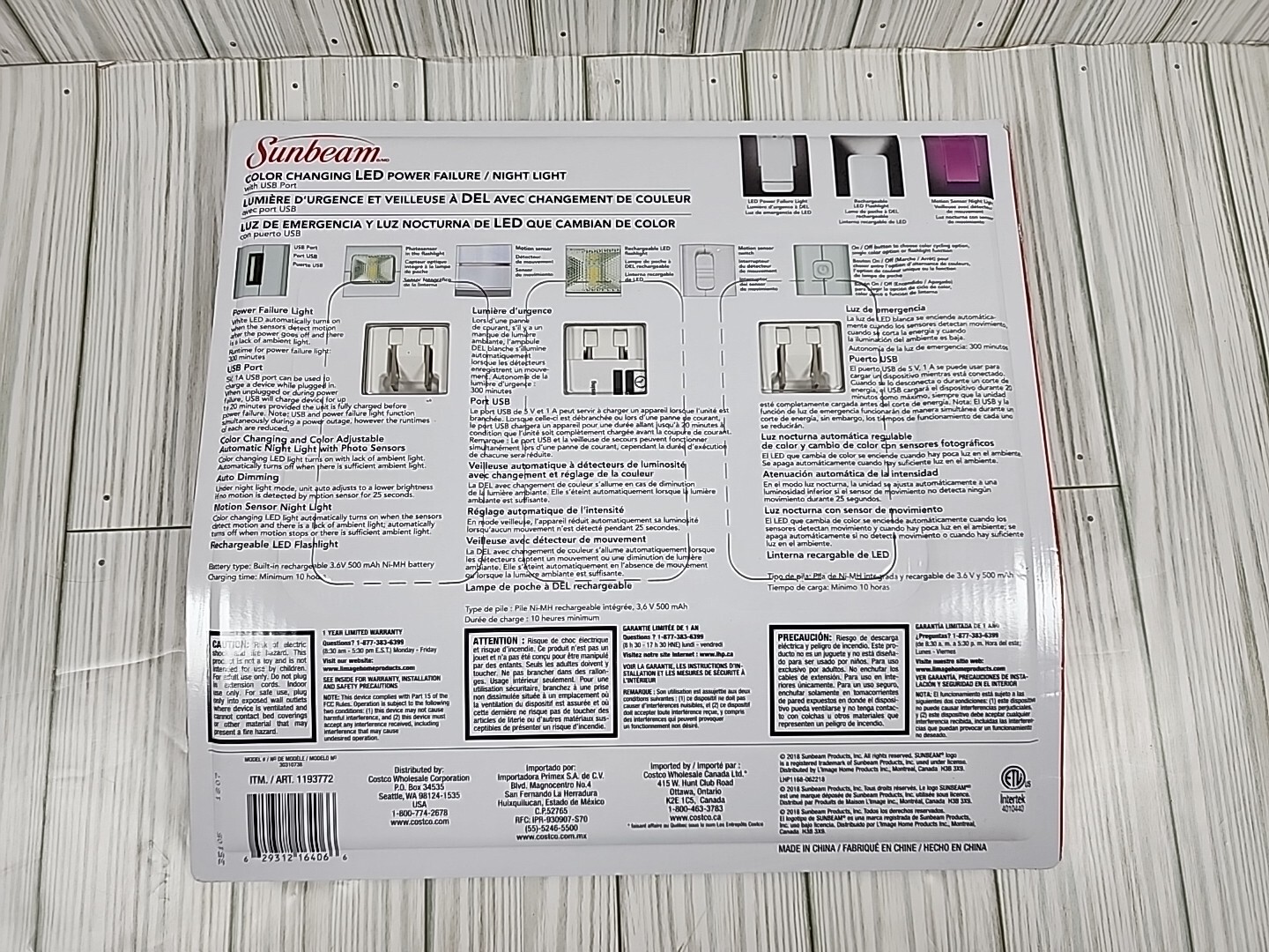 Sunbeam Color Changing Led Night Light White & Multi Color Tested ...