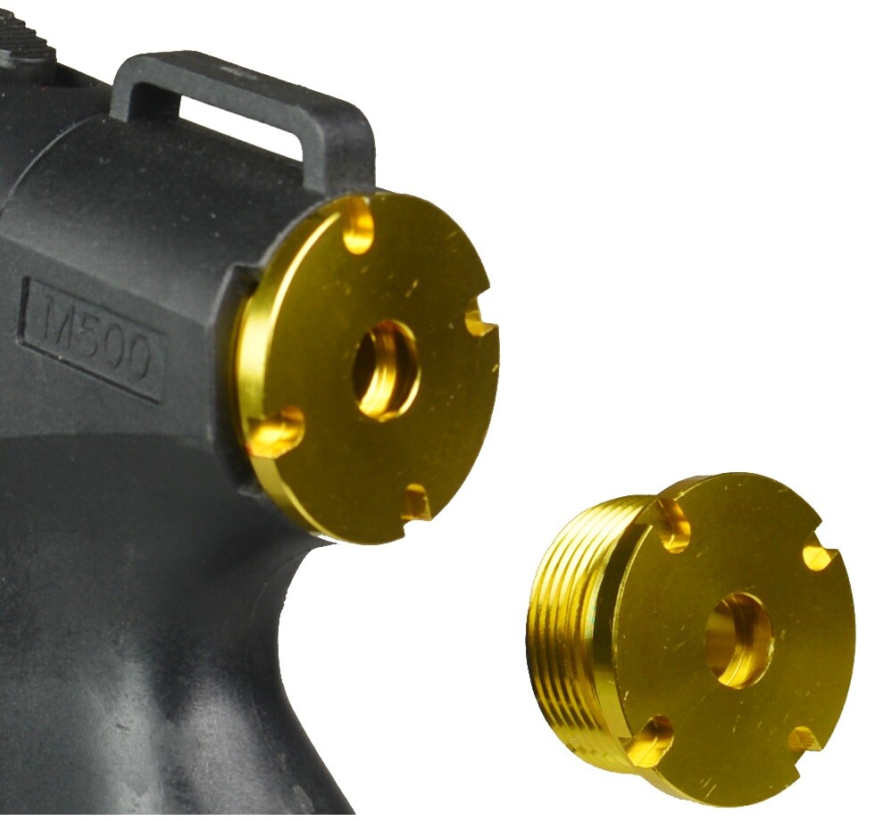 Aluminum Gold Anodized End Cap For Mossberg 500 Grip 12 GA 1 -13/16"-16 ...
