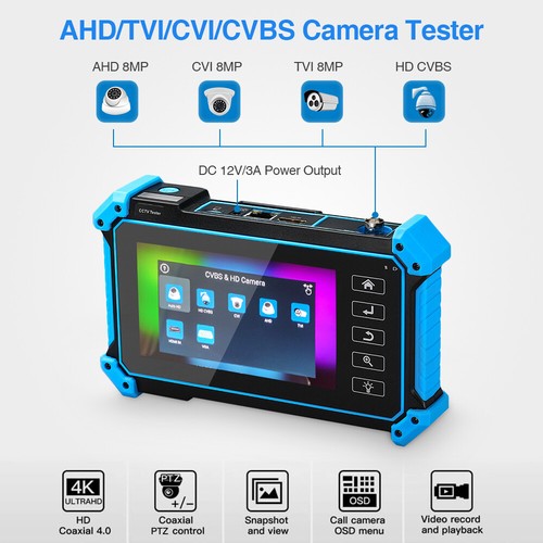 4K CCTV IP Camera Tester Wi-Fi 5 inch screen 8MP CVI/TVI/AHD HDMI ...