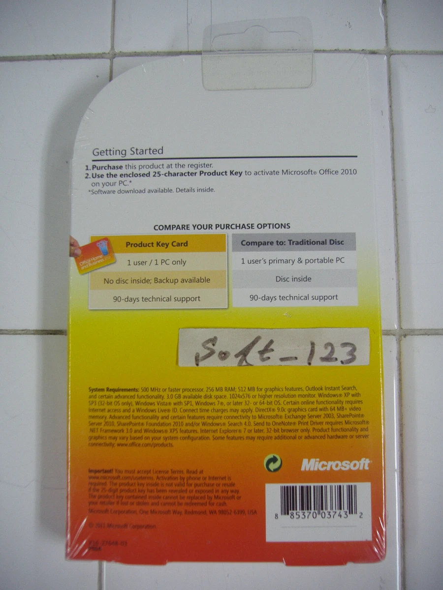 Para Microsoft Office 2010 Key