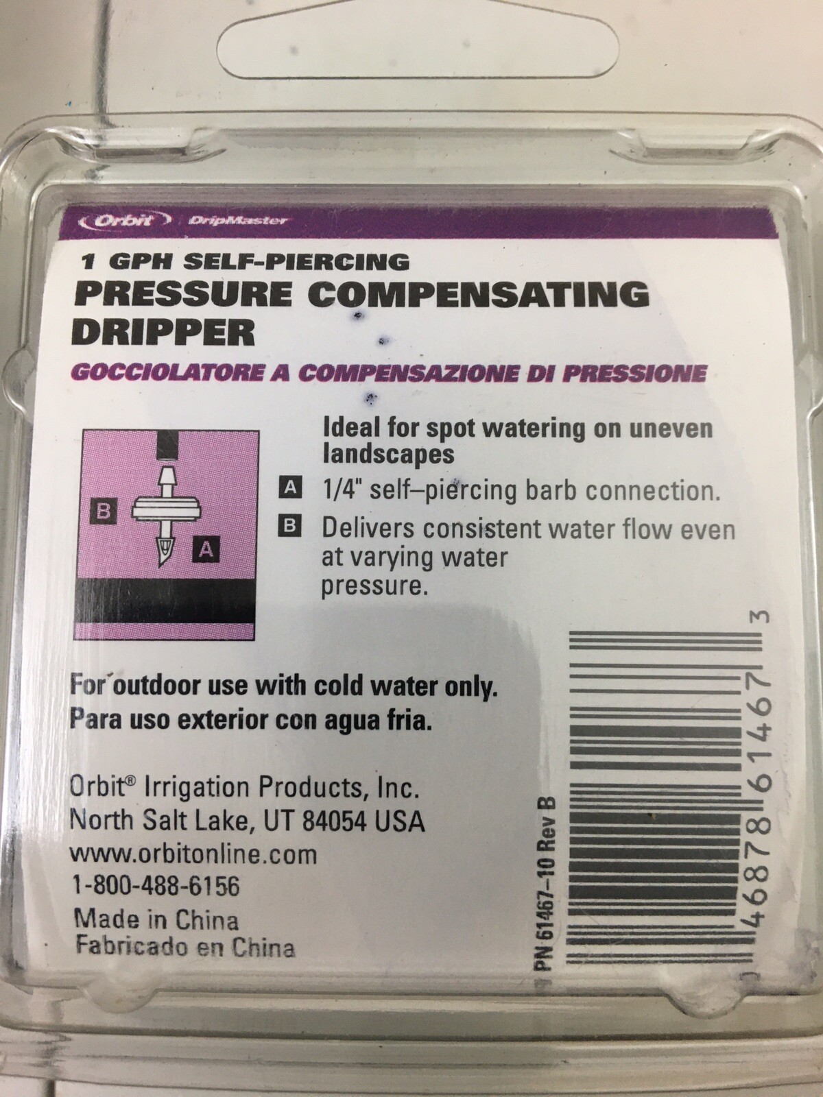 5 Paks/20pcs Orbit DripMaster 1 GPH Self Piercing Pressure Compensating ...